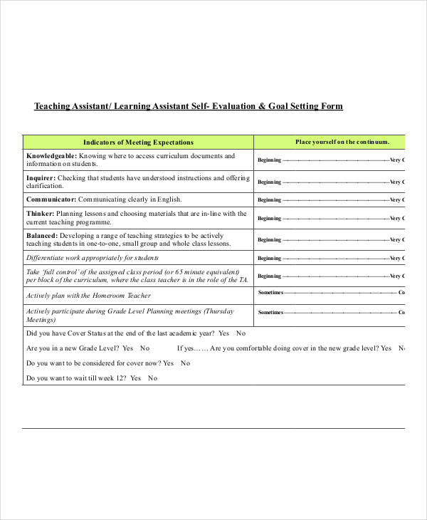 FREE 20+ Sample Teacher Evaluation Forms in PDF | MS Word