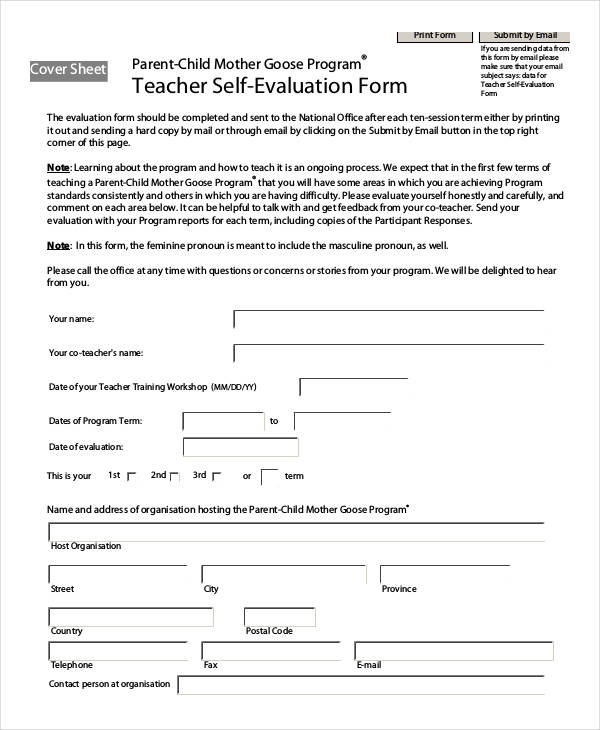 FREE 20+ Sample Teacher Evaluation Forms in PDF | MS Word