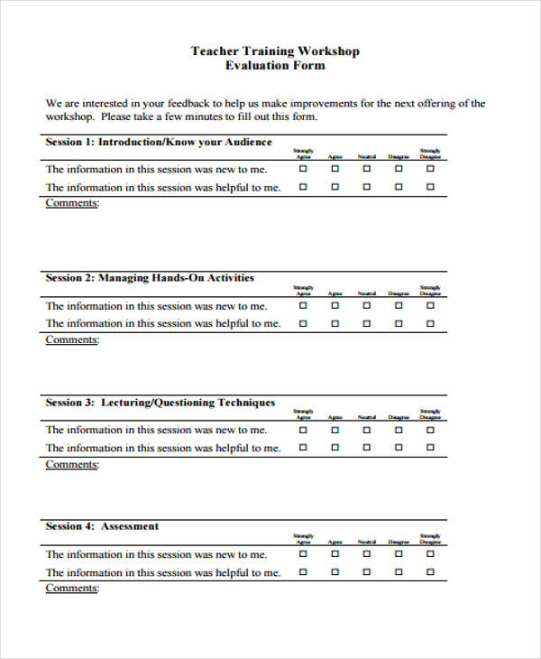 FREE 30+ Training Evaluation Form Samples, PDF, MS Word, Google Docs