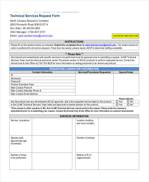 FREE 37+ Service Forms in PDF | Excel | MS Word