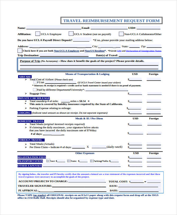 FREE 36+ Travel Request Form Samples, PDF, MS Word, Google Docs, Excel