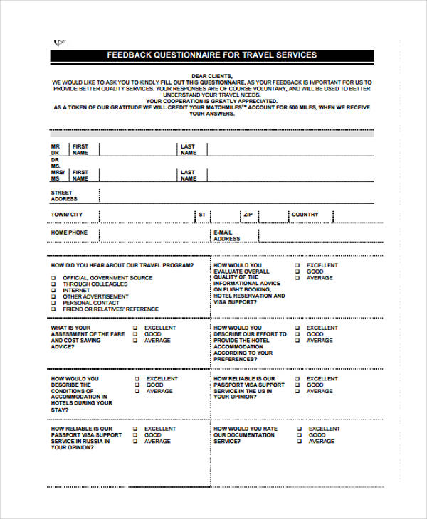 FREE 35+ Travel Form Samples, PDF, MS Word, Google Docs, Excel