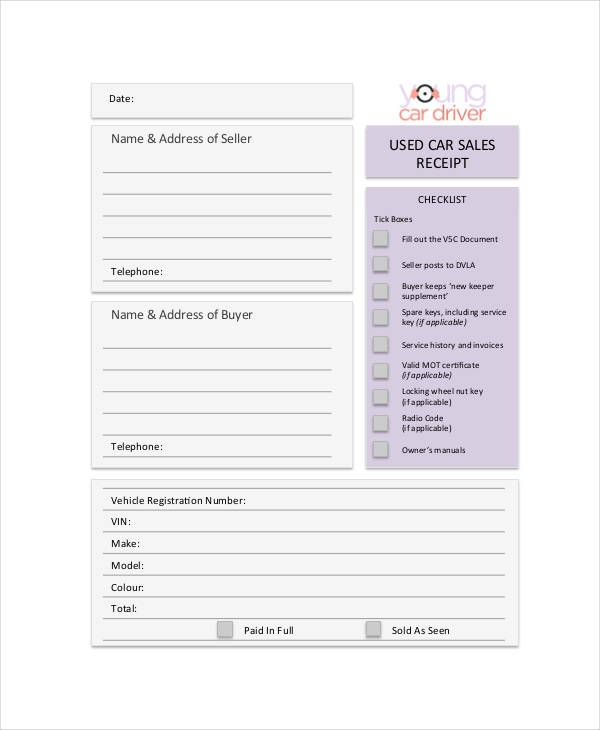 FREE 37+ Sample Receipt Forms in PDF | MS Word | Excel