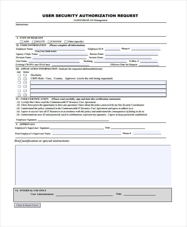 FREE 12+ Security Authorization Forms in PDF | MS Word