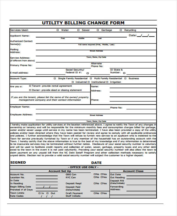 FREE 34+ Change Form Templates in PDF | MS Word | Excel