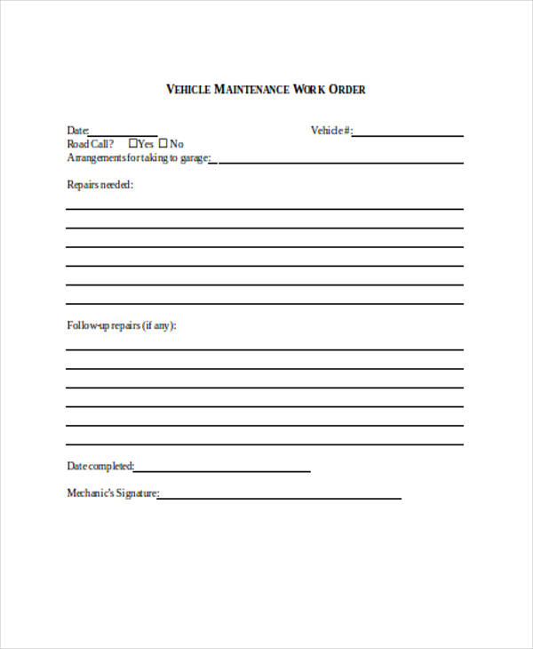 FREE 22+ Work Order Form Samples, PDF, MS Word, Google Docs