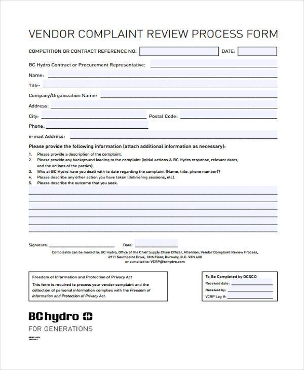 FREE 42+ Complaint Forms in PDF | MS Word | Excel