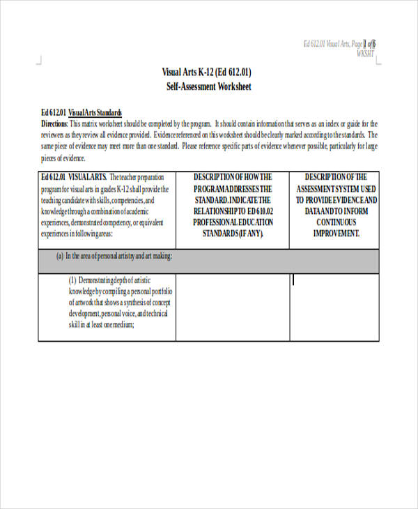 FREE 40+ Self-Assessment Form Samples, PDF, MS Word, Google Docs, Excel