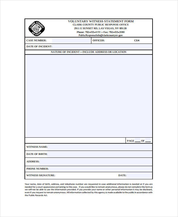 FREE 42+ Statement Form Samples, PDF, MS Word, Google Docs, Excel