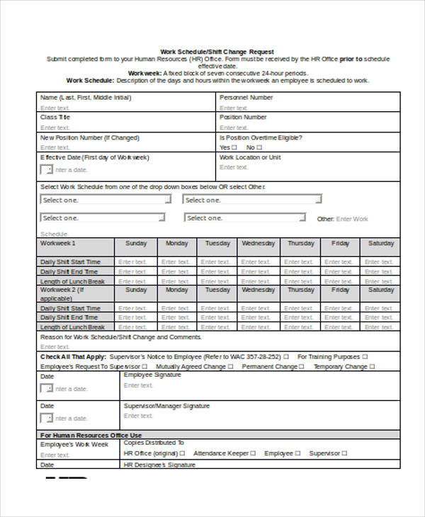 FREE 34+ Change Form Templates in PDF | MS Word | Excel