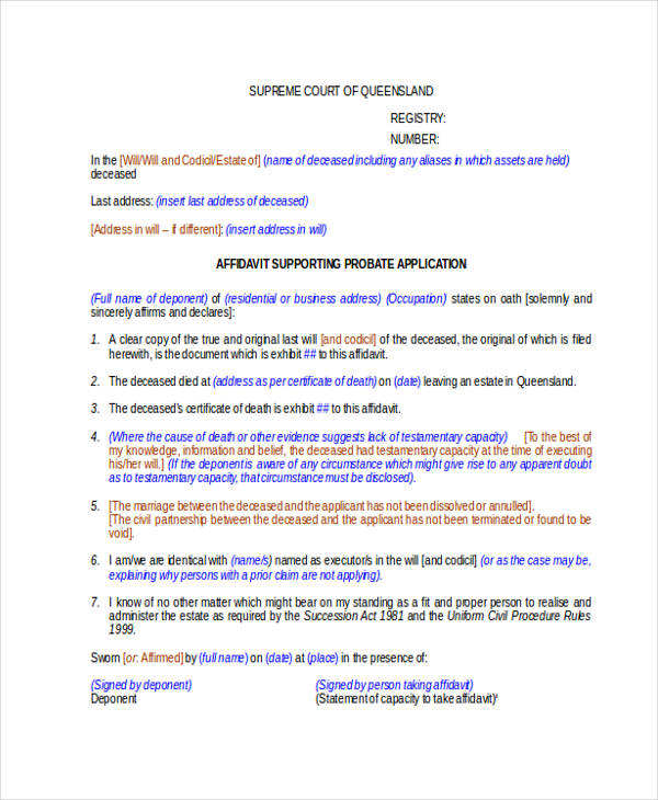 FREE 16+ Affidavit Support Forms in PDF | MS Word