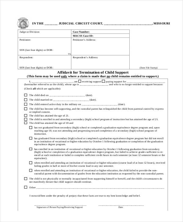 FREE 16+ Affidavit Support Forms in PDF | MS Word