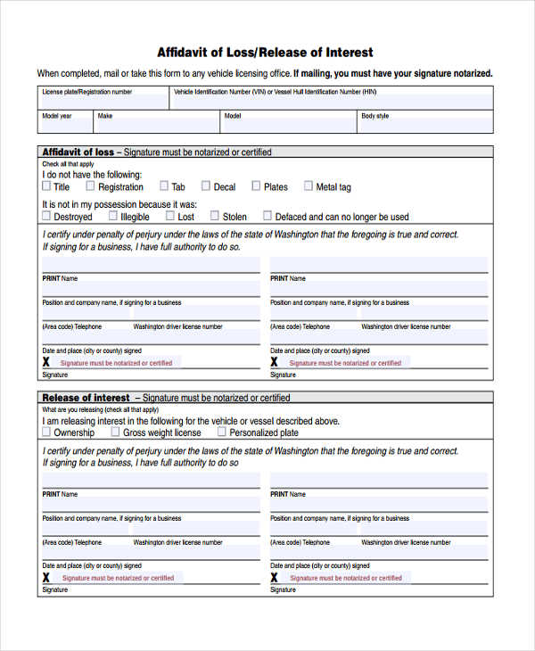 FREE 9+ Legal Affidavit Forms in PDF | MS Word