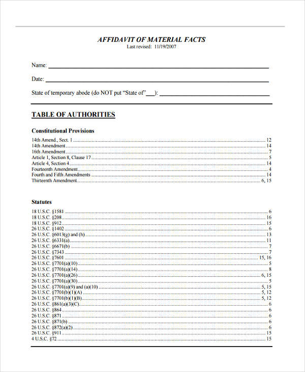FREE 10+ Affidavit of Fact Forms in PDF | Ms Word