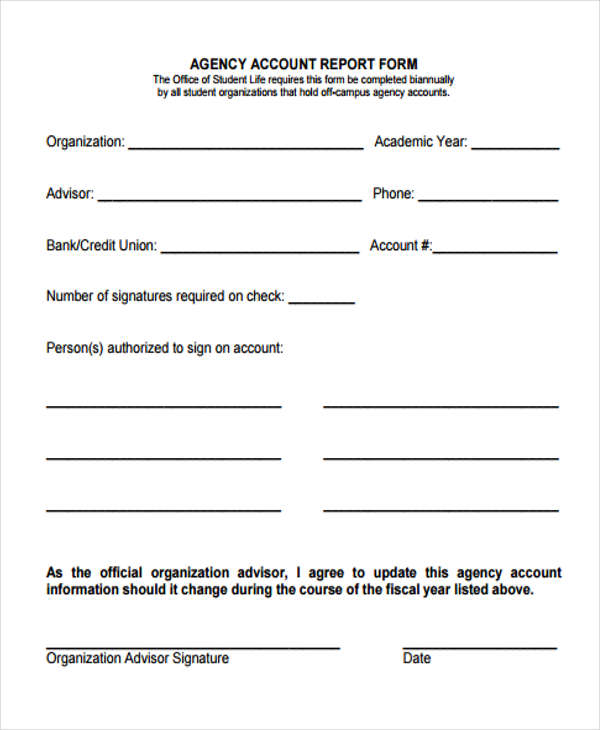 FREE 8+ Account Report Forms in PDF | MS Word | Excel