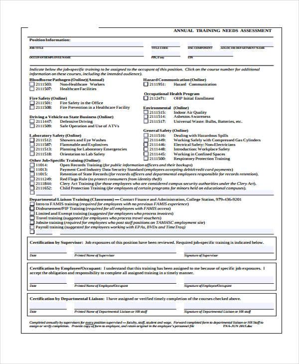 FREE 35+ Needs Assessment Form Samples, PDF, MS Word, Google Docs, Excel