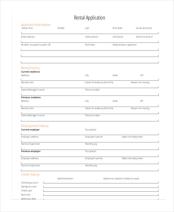 FREE 8+ Apartment Rental Application Forms in PDF | MS Word