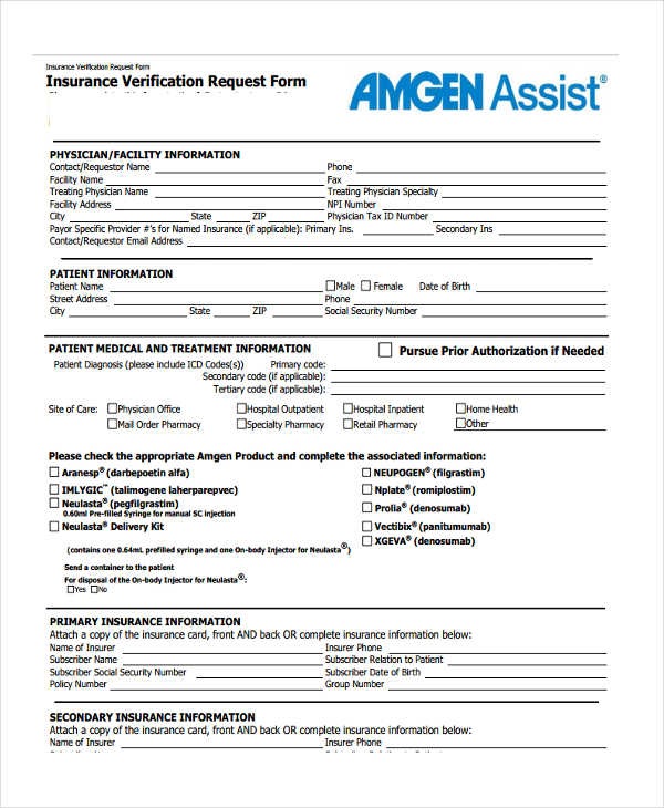 FREE 23+ Insurance Verification Forms in PDF | MS Word