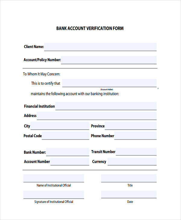 FREE 6 Verification Accounting Forms In PDF MS Word