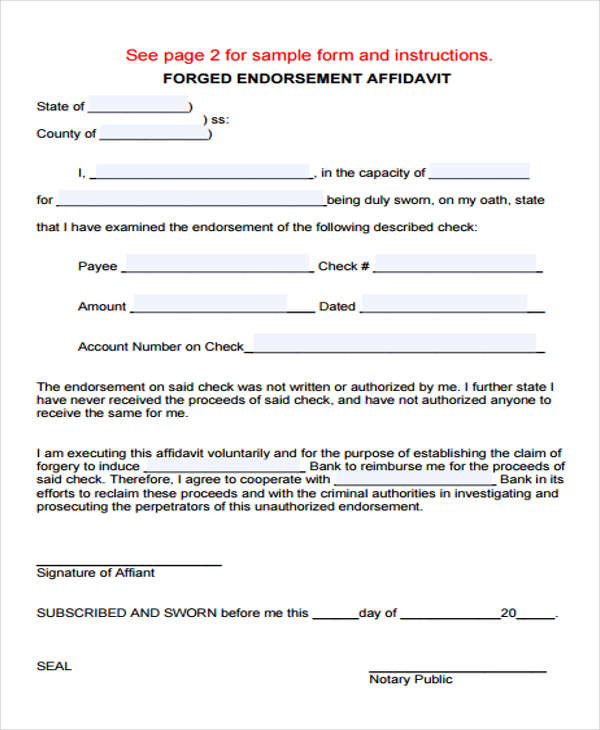 FREE 10+ Bank Affidavit Form Samples, PDF, MS Word, Google Docs