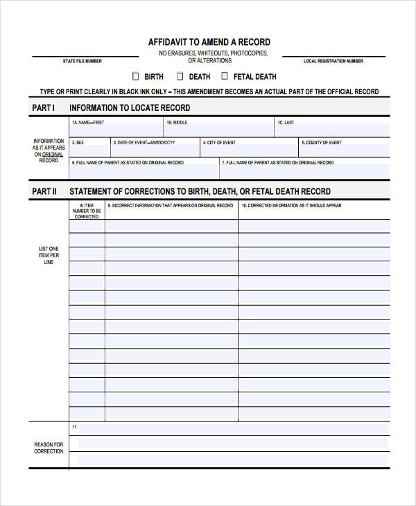 FREE 13+ Birth Affidavit Form Samples, PDF, MS Word, Google Docs