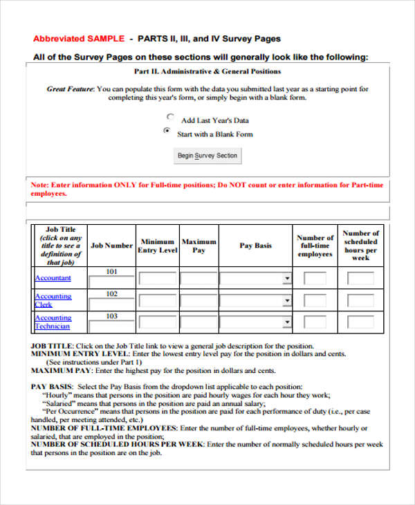 FREE 7+ Salary Survey Forms in PDF | MS Word