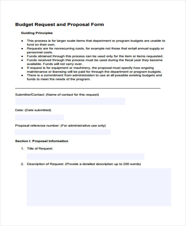 FREE 10+ Sample Request Proposal Forms in PDF | MS Word | Excel