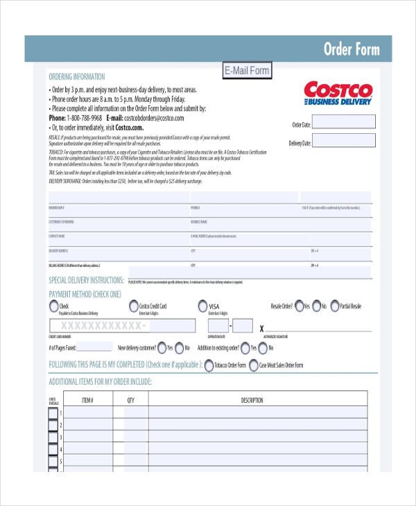 FREE 13+ Delivery Order Form Samples, PDF, MS Word, Google Docs