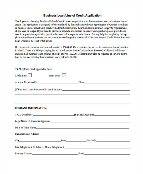 FREE 14+ Business Credit Application Form Samples, PDF, MS Word, Google ...