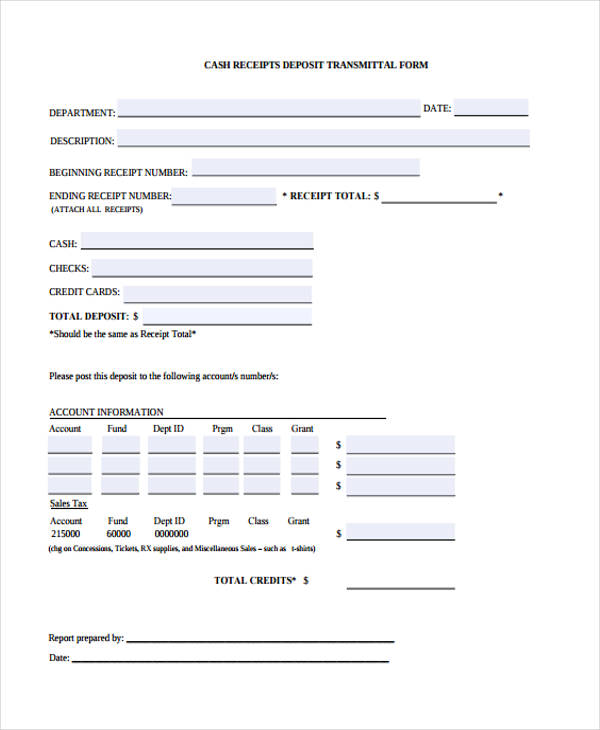FREE 16+ Cash Receipt Form Samples, PDF, MS Word, Google Docs, Excel