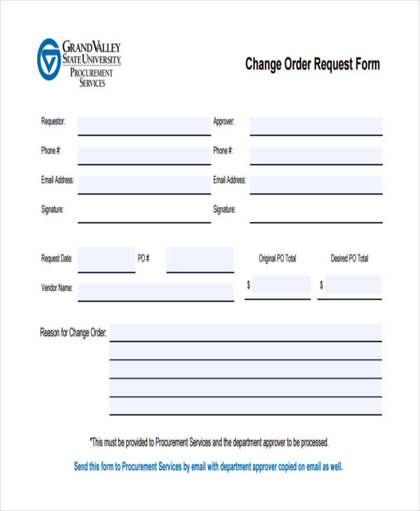 FREE 11+ Change Order Forms in PDF | Excel | MS Word