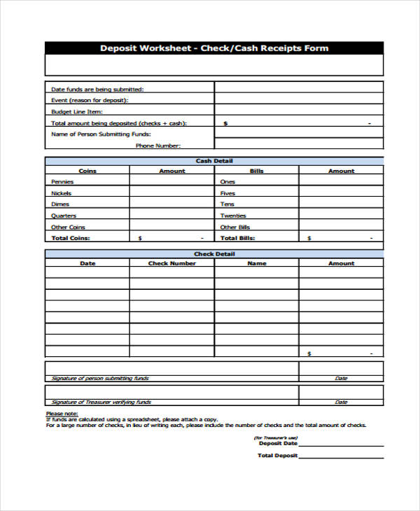 FREE 16+ Cash Receipt Form Samples, PDF, MS Word, Google Docs, Excel