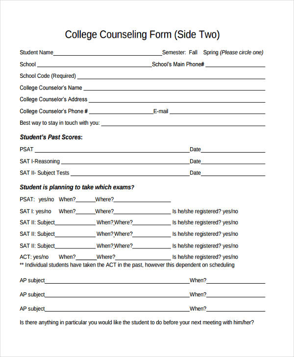 FREE 37+ Counseling Forms in PDF