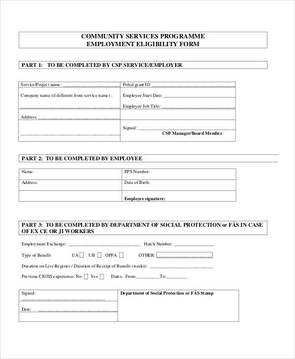 FREE 9+ Employment Eligibility Forms in PDF | MS Word