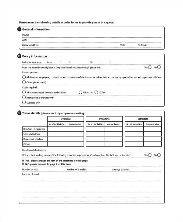 FREE 42+ Insurance Proposal Form Formats in PDF | MS Word | Excel