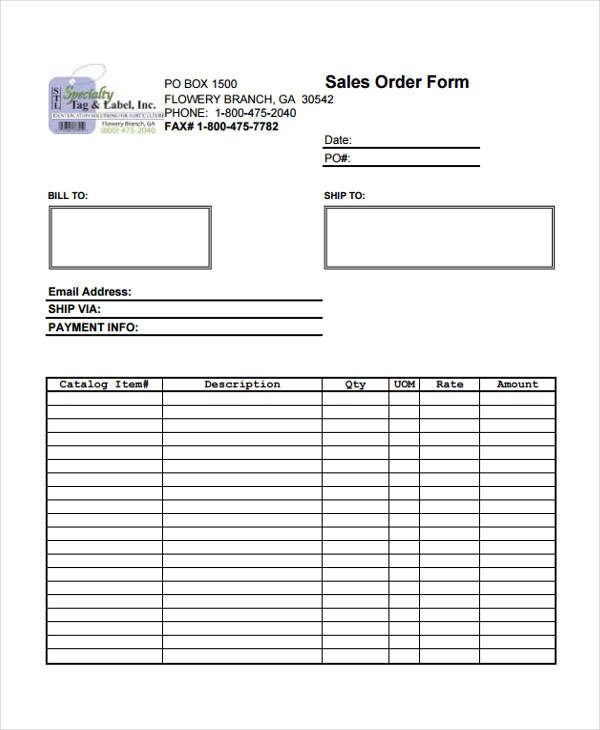 FREE 10+ Custom Order Forms in PDF | MS Word
