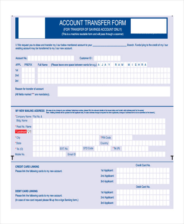 FREE 7+ Accounting Transfer Forms in PDF | MS Word