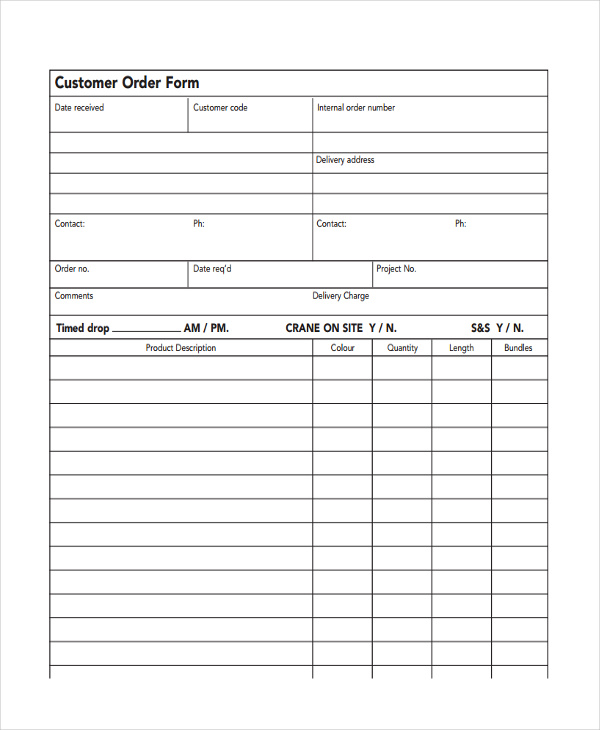 FREE 13+ Delivery Order Form Samples, PDF, MS Word, Google Docs