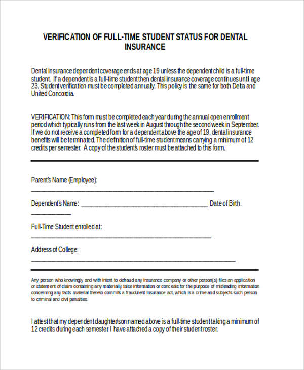 FREE 23+ Insurance Verification Forms in PDF | MS Word