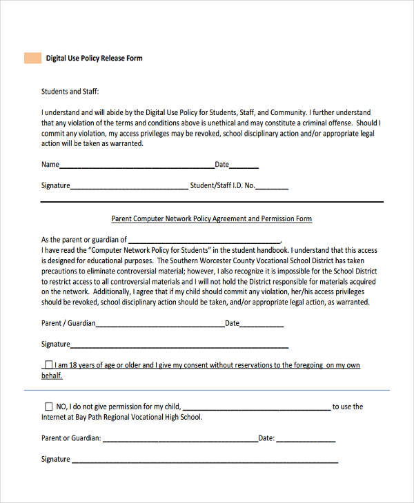 FREE 25+ Print Release Form Samples, PDF, MS Word, Google Docs