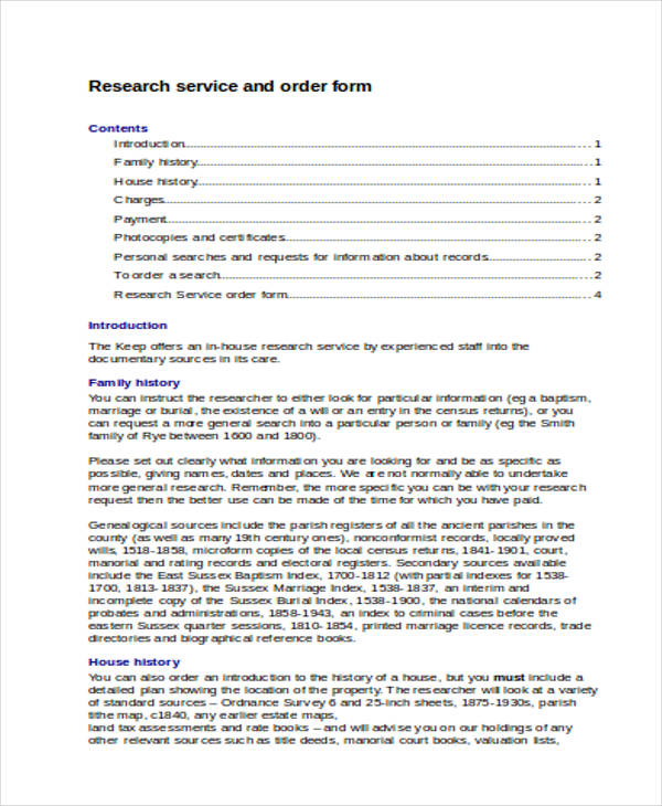 FREE 33+ Sample Service Order Forms in PDF | MS Word | Excel