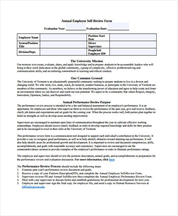 FREE 24+ Employee Review Form Samples, PDF, MS Word, Google Docs