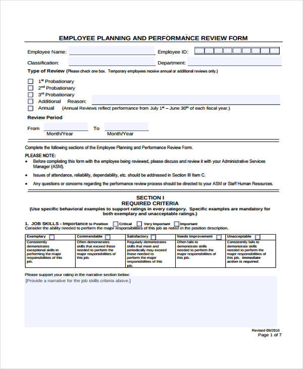 FREE 24+ Employee Review Form Samples, PDF, MS Word, Google Docs