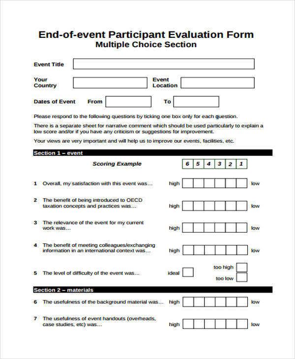 FREE 30 Event Evaluation Forms In PDF MS Word Excel