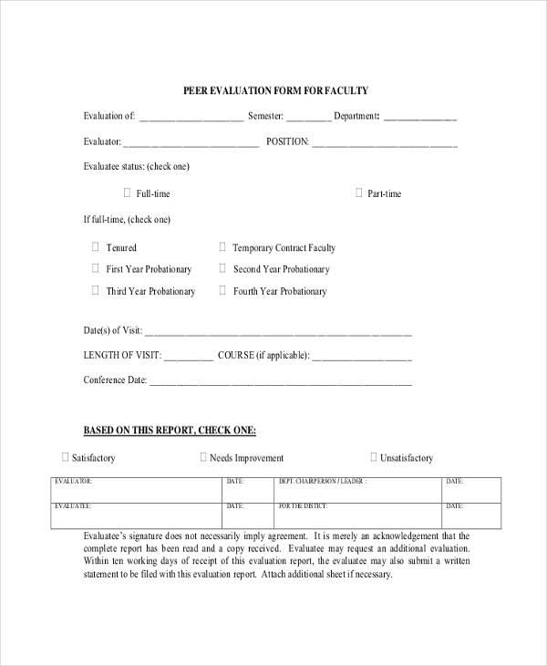 FREE 11+ Sample Faculty Evaluation Forms in PDF | MS Word