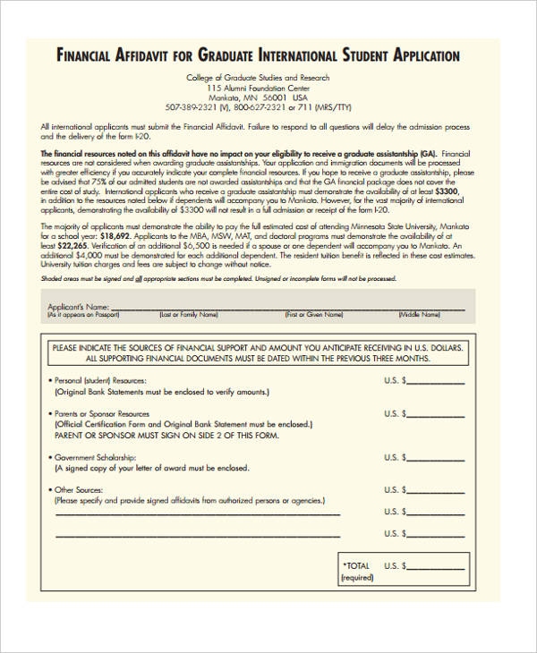 FREE 13+ Student Affidavit Form Samples, PDF, MS Word, Google Docs