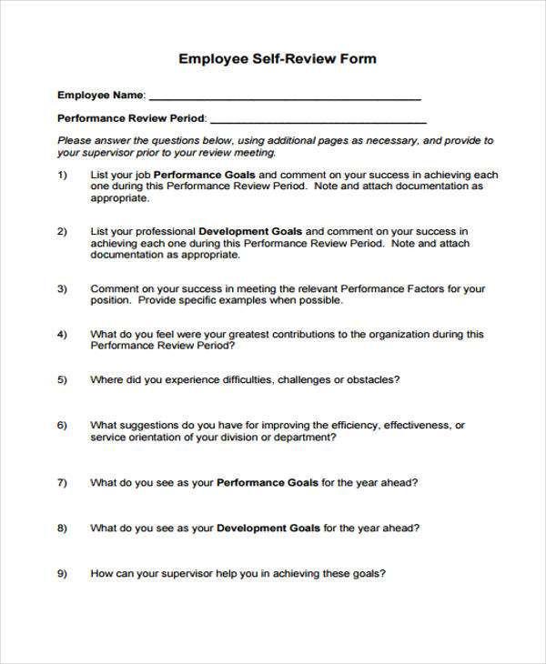 FREE 20+ Employee Review Forms in PDF | MS Word