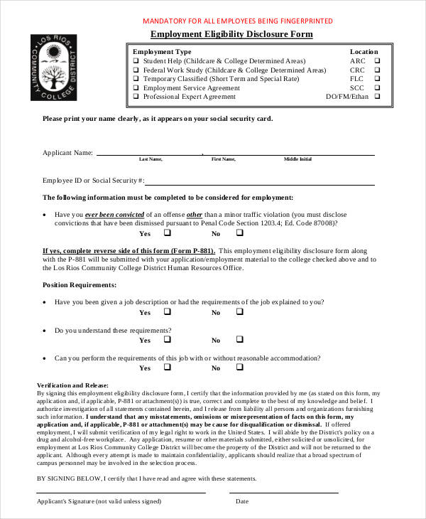 FREE 9+ Employment Eligibility Forms in PDF | MS Word