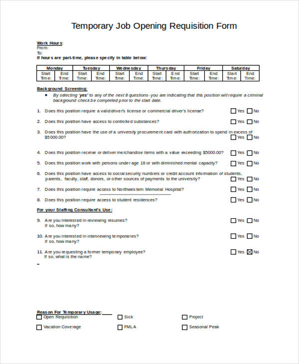 FREE 17+ Job Requisition Form Samples, PDF, MS Word, Google Docs