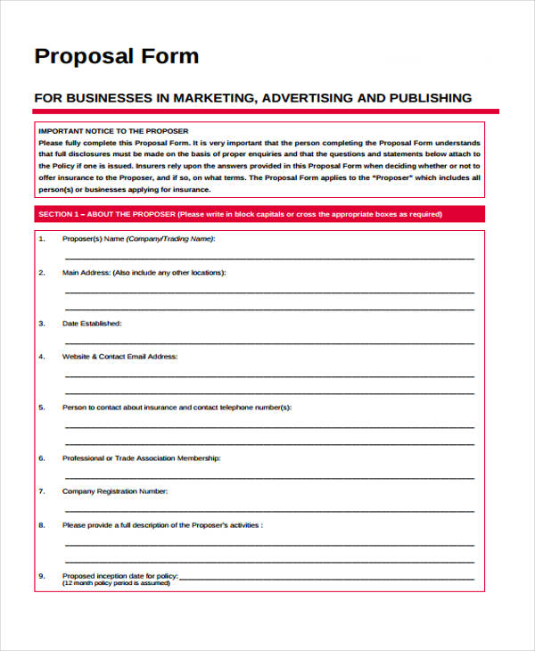 FREE 10+ Sample Advertising Proposal Forms in MS Word | Pages | PDF